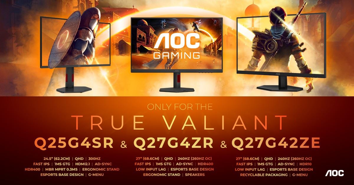 AOC rozširuje G4/G42 sériu o nové QHD monitory s frekvenciou až 300 Hz | Sector.sk